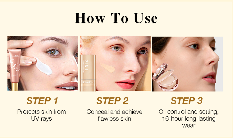 3 PCS 1998-Flawless Makeup Combo-16-hour makeup hold and oil control ...