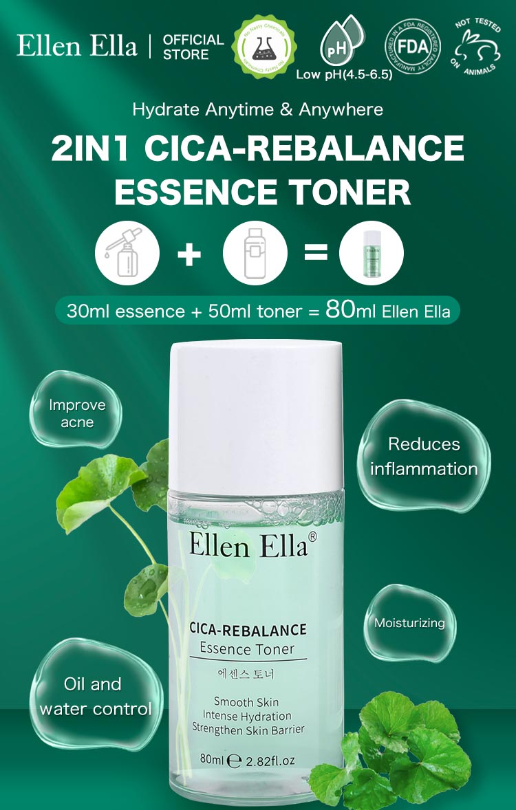 Ellen Ella Patented Cica-ReBalance Essence Toner 80ml = 30ml serum ...