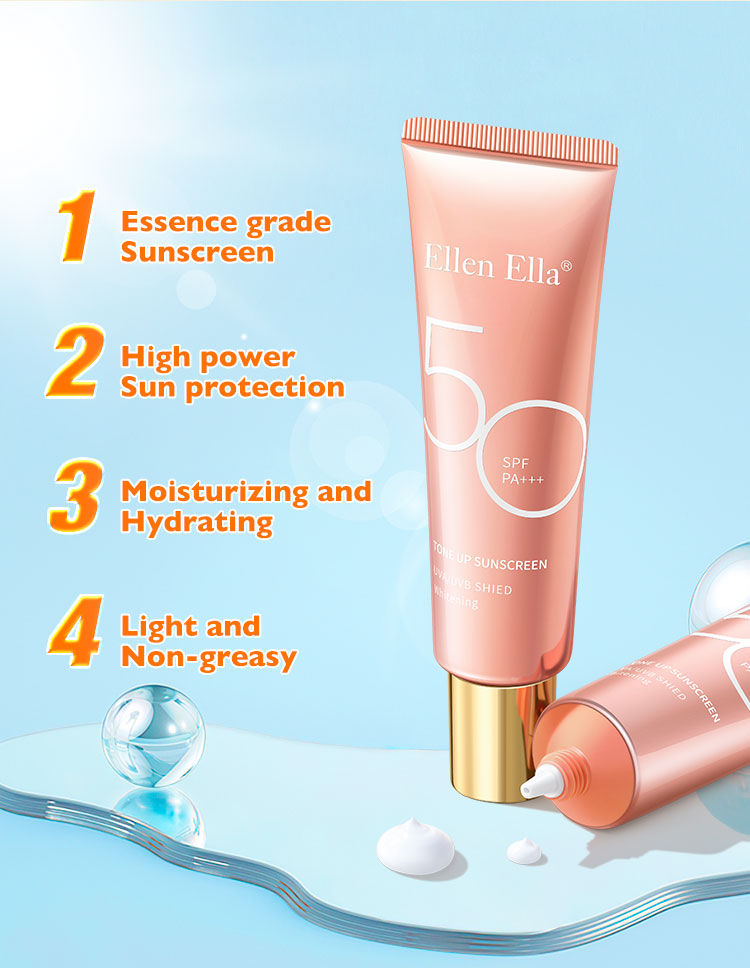 Ellen Ella New Upgrade Tone Up Sunscreen-SPF50 + PA+++,Naturel ...